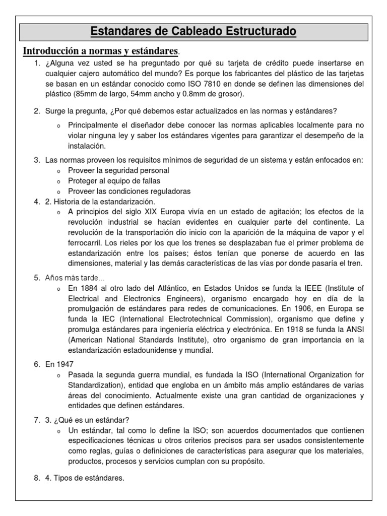 Estandares de Cableado Estructurado, Wi-Fi y Cable UTP-STP | PDF | Ieee ...