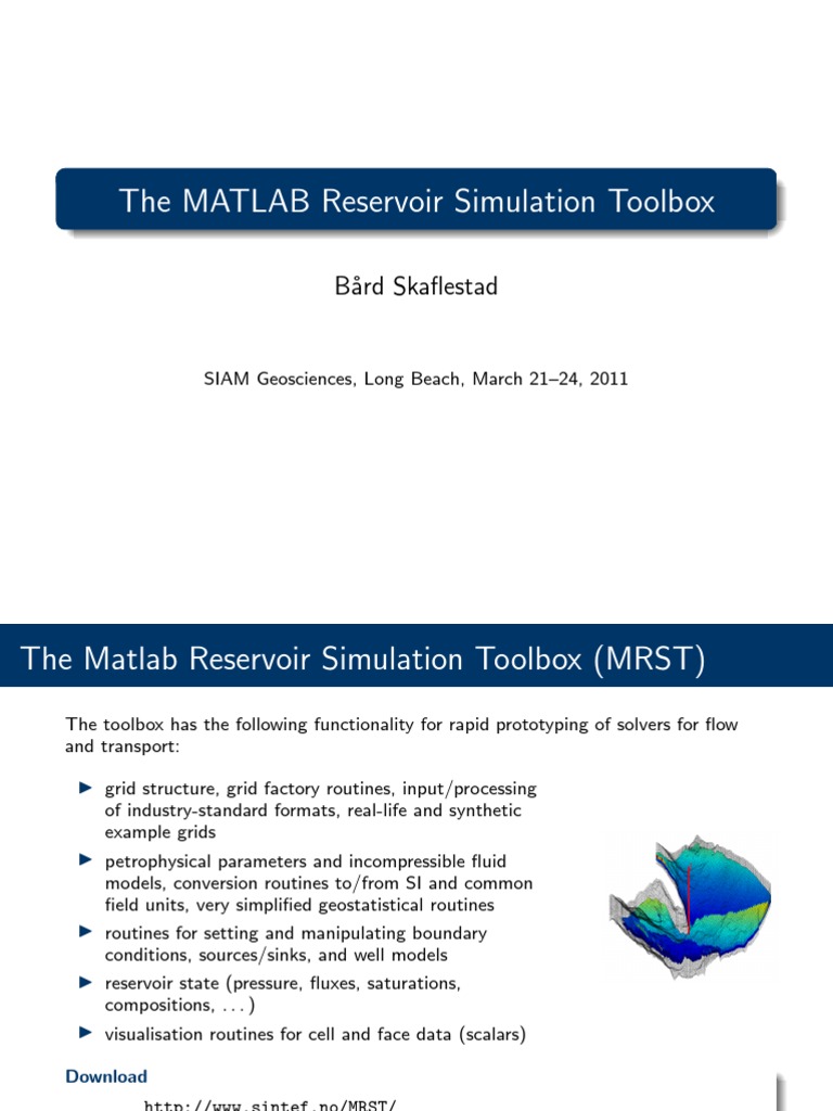 MATLAB Reservoir Simulation Tool | PDF | Matlab | Prototype