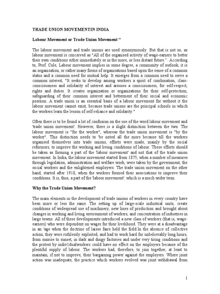 History Trade Union | PDF | Trade Union | Political Theories