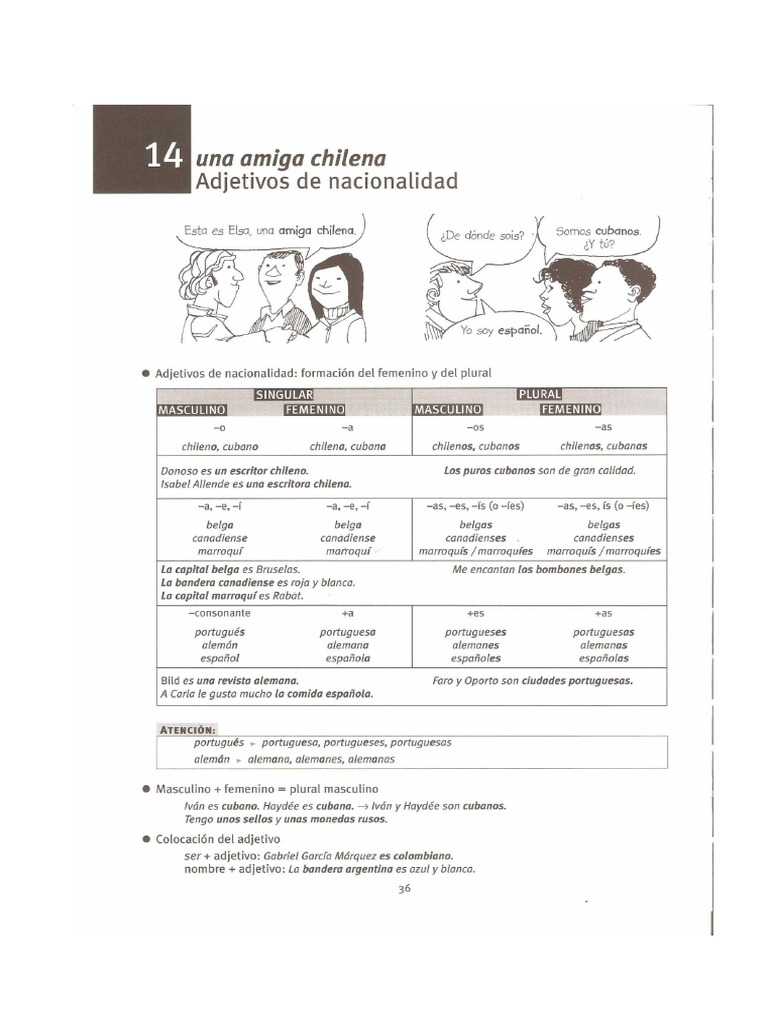 Adjetivos de Nacionalidad | PDF | Estudios de idiomas extranjeros
