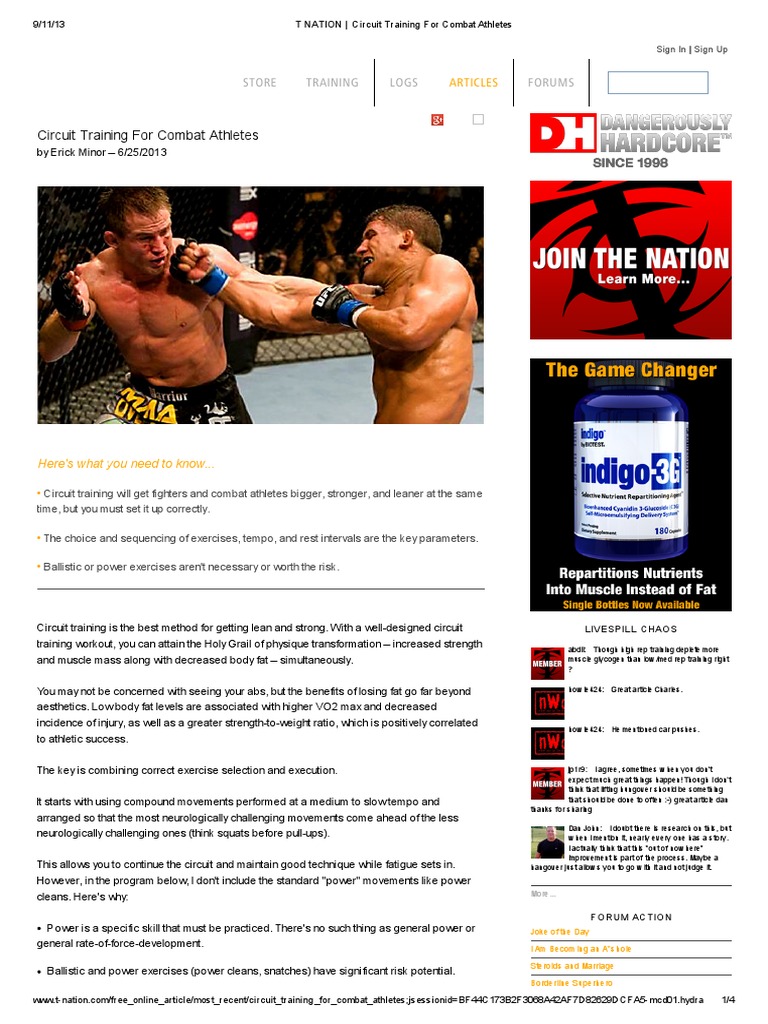 T NATION - Circuit Training For Combat Athletes | PDF | Hobbies | Sports