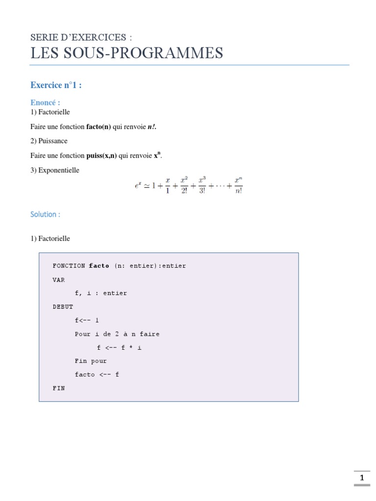 Solution TD2 Procédures Et Fonctions | PDF | Entier naturel | Racine carrée
