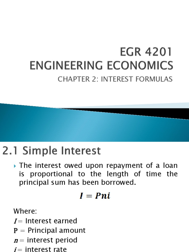 Interest Formulas in Engineering Economics | PDF | Compound Interest ...