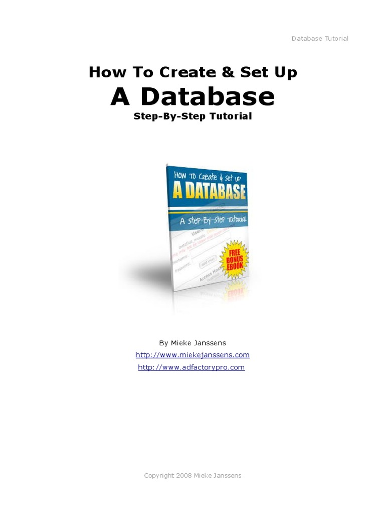 How To Create & SetUp A DataBase Step-By-Step | PDF