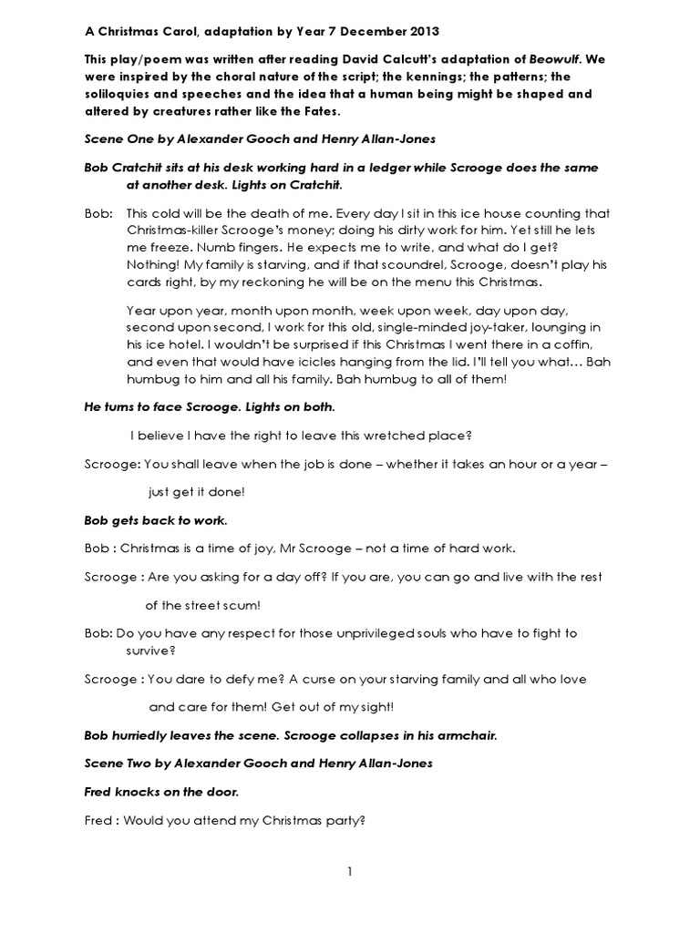 A Christmas Carol Adaptation | Download Free PDF | Ebenezer Scrooge | A ...