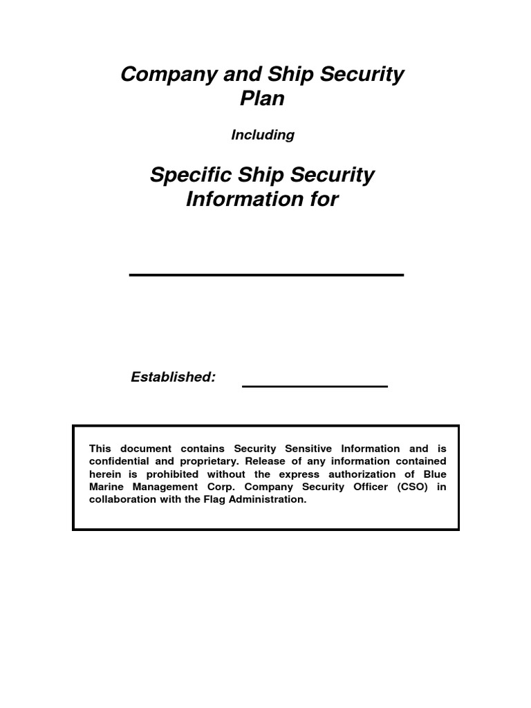 Company and Ship Security Plan Trail | Download Free PDF | Security Guard | Ships