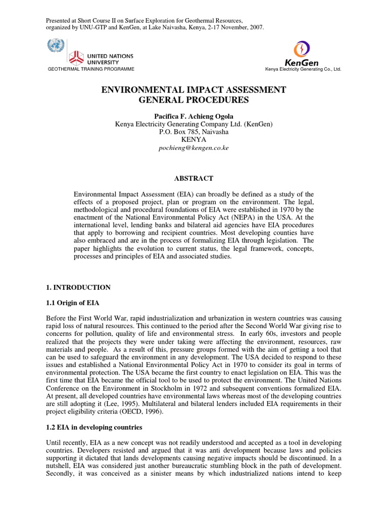 Eia | PDF | Environmental Monitoring | Environmental Impact Assessment
