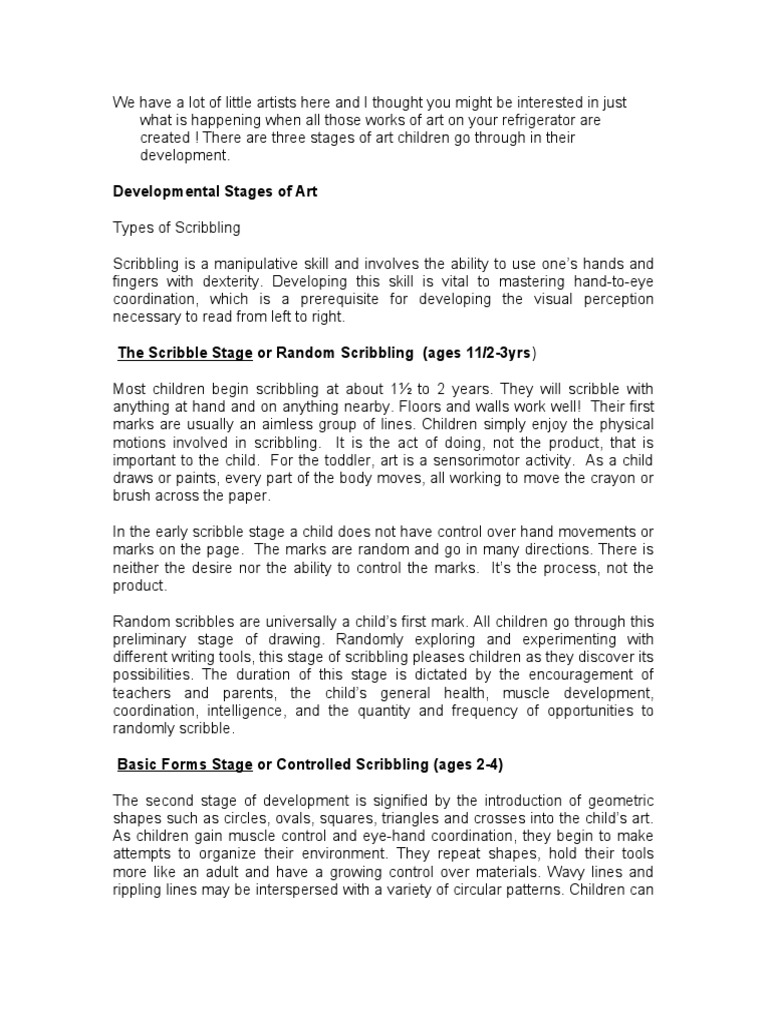 Developmental Stages of Art | PDF | Shape | Drawing