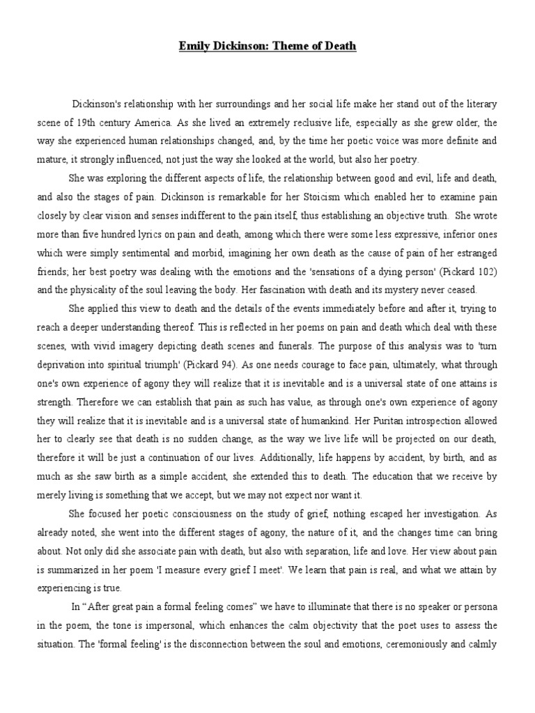 Question 37-Emily Dickinson Theme of Death | PDF | Emily Dickinson | Grief