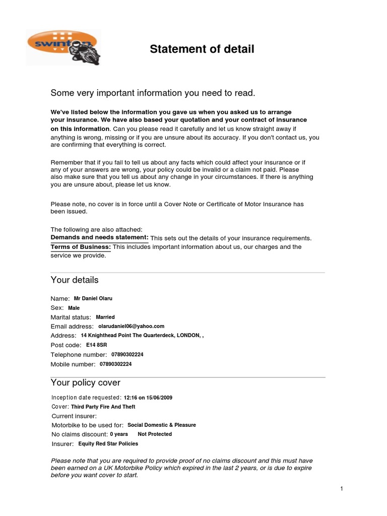 Motorbike Insurance | PDF | Insurance | Debit Card