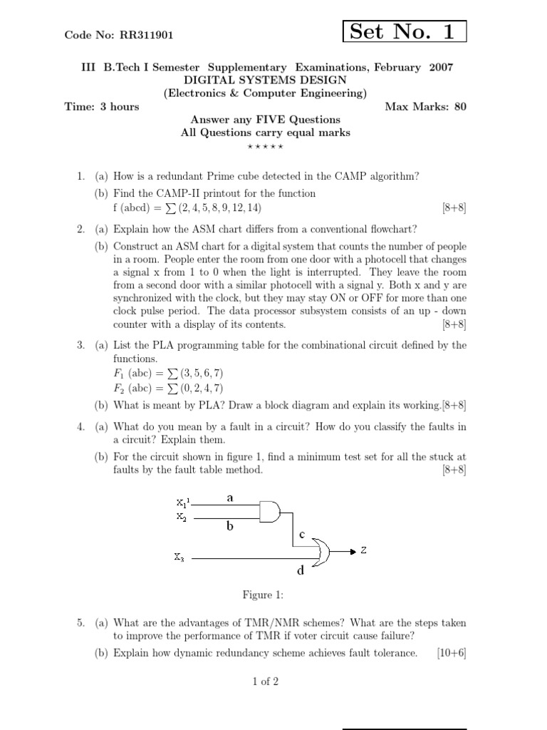 Rr311901 Digital Systems Design | Download Free PDF | Digital ...