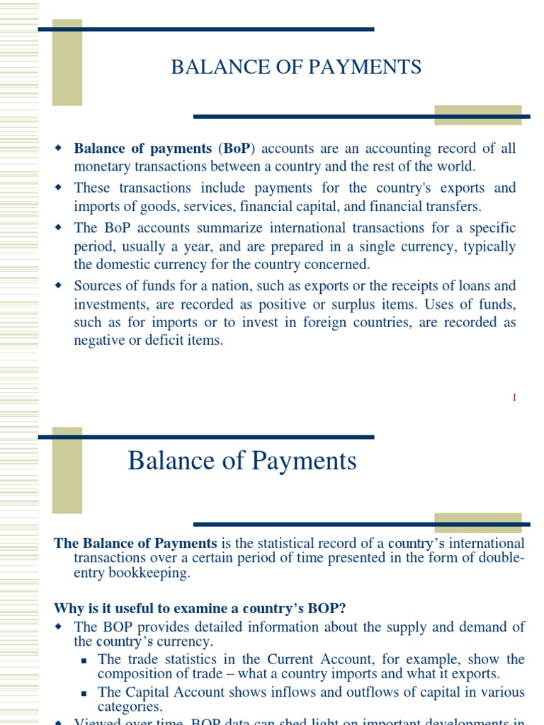 Bop | PDF | Current Account | Balance Of Payments