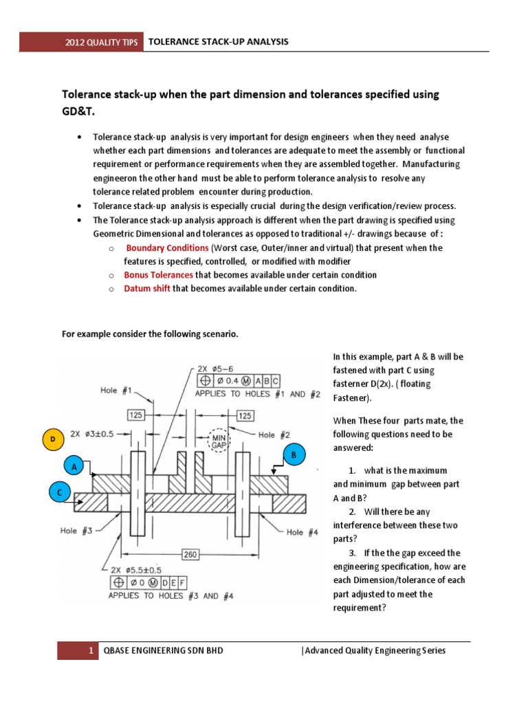 stack up with GD&T | Engineering Tolerance | Dimension