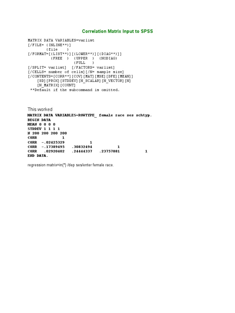 SPSS Correlation Matrix Guide | PDF | Teaching Methods & Materials ...