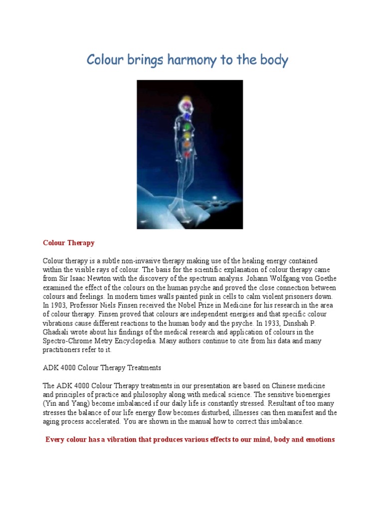 Colour Therapy | PDF | Color | Stress (Biology)