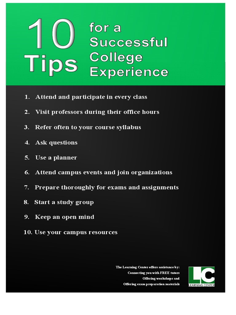 College Success Tips and Resources | PDF | Career & Growth