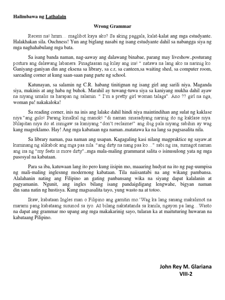 Halimbawa NG Lathalain | PDF