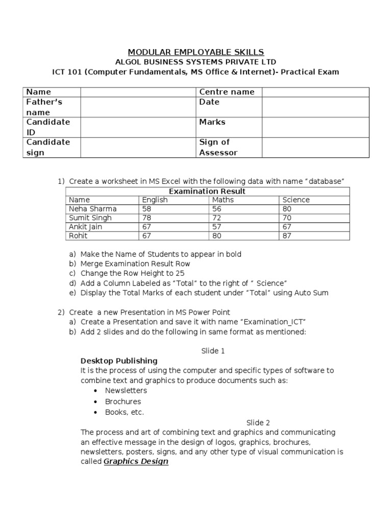 Practical Question Paper | PDF