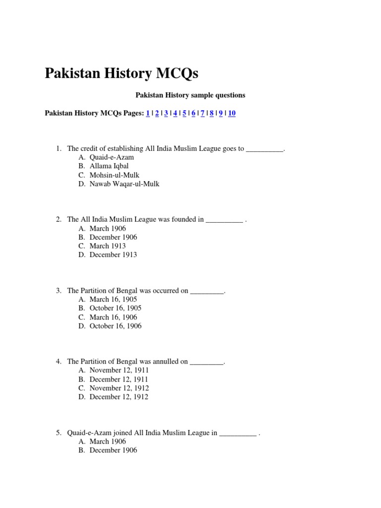 History of Pakistan | PDF | All India Muslim League | Muhammad Ali Jinnah