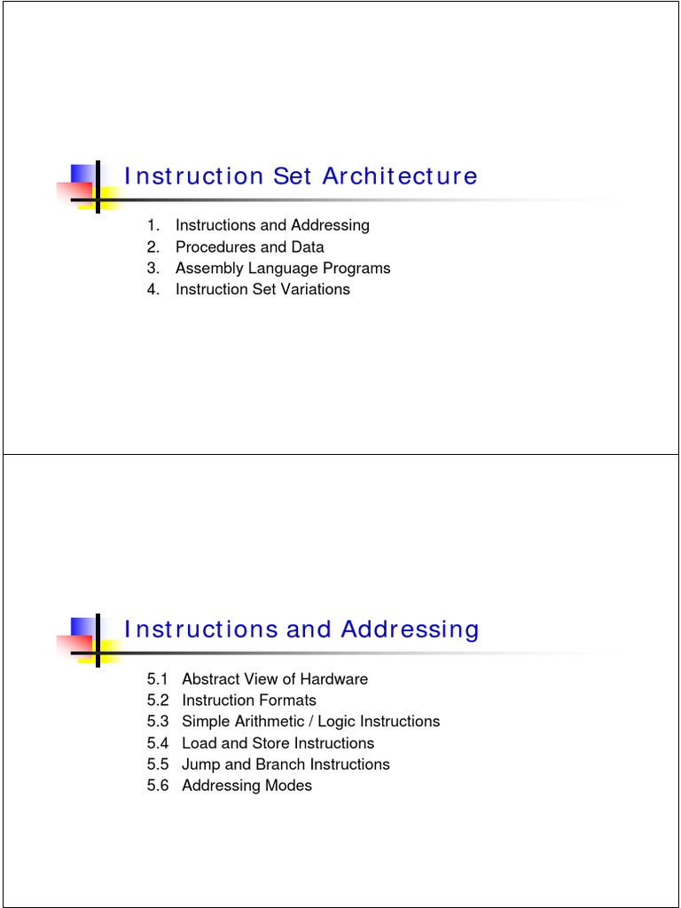 03-Instruction Set Architecture | PDF | Instruction Set | Subroutine