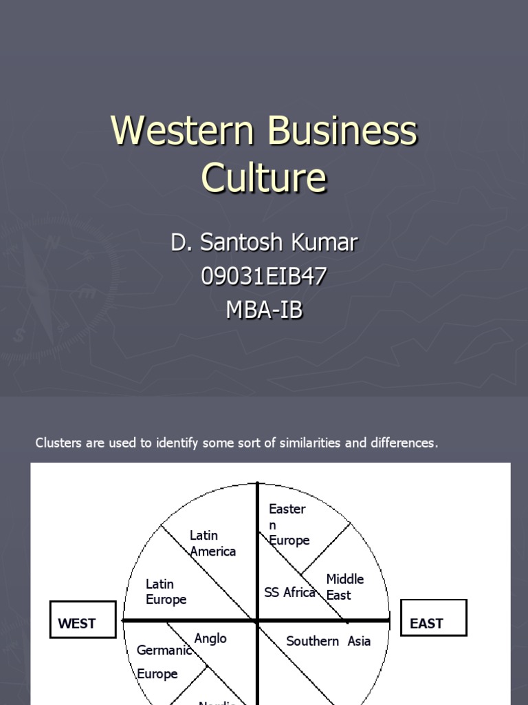 Western Business Culture: D. Santosh Kumar 09031EIB47 Mba-Ib | PDF ...