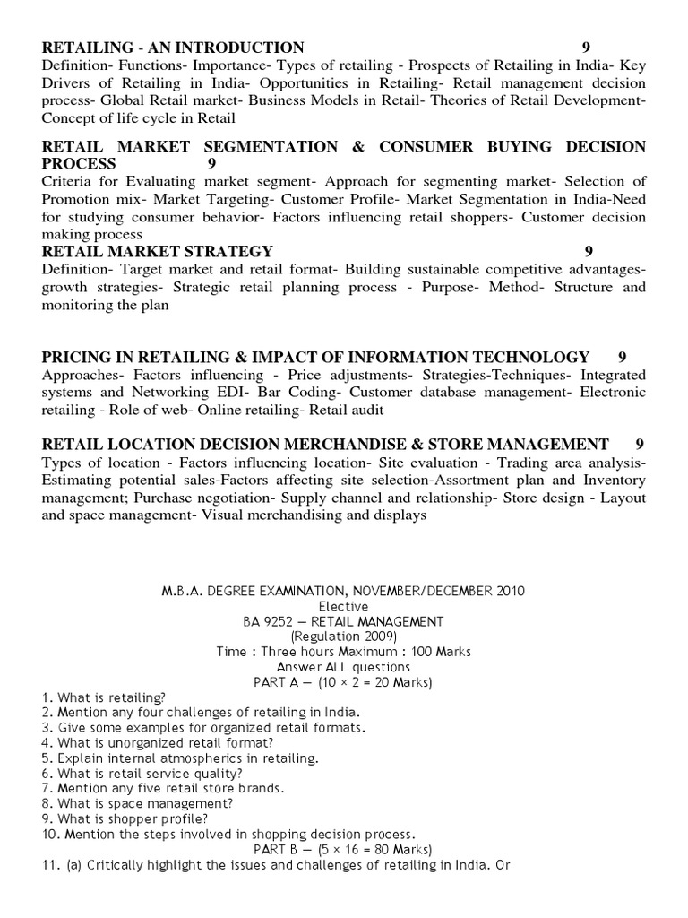 retail management notes | Retail | Walmart