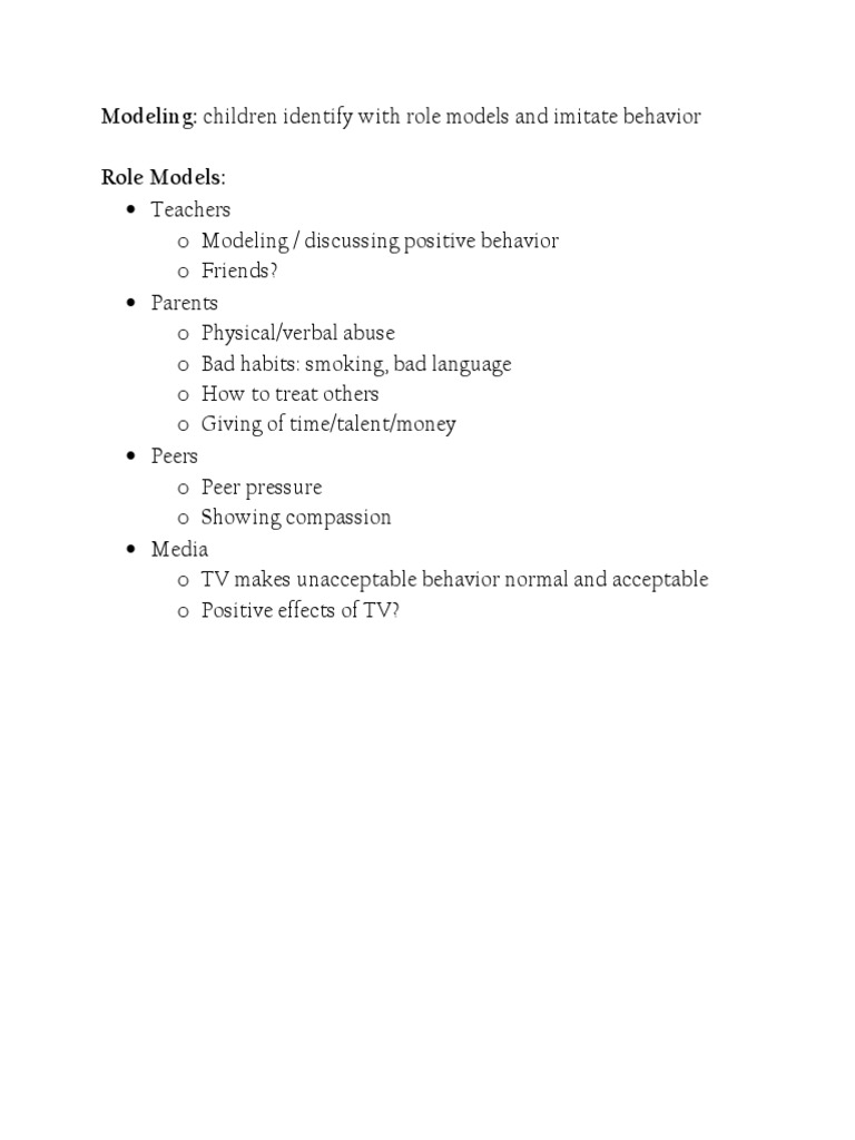 Role Models and Child Behavior Imitation | PDF | Career & Growth