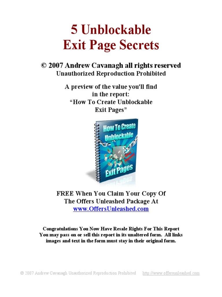 5 Unblock Able Exit Page Secrets | PDF | Osi Protocols | World Wide Web
