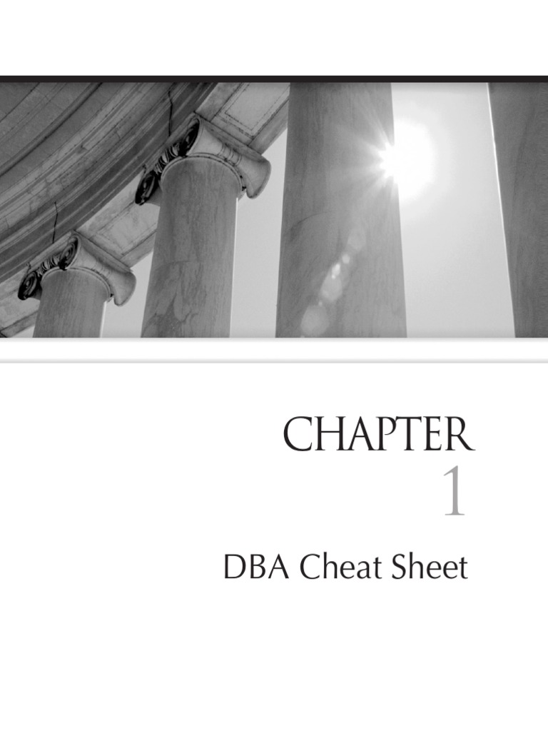 DBA Cheat Sheet | PDF