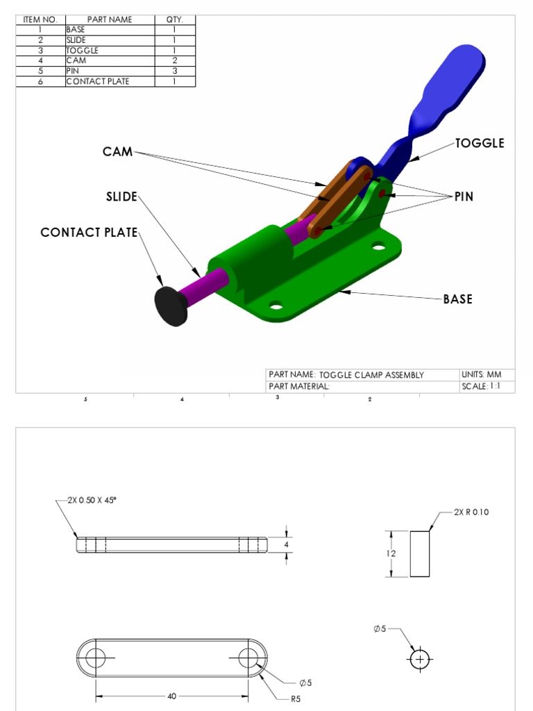 Toggle Clamp Drawings | PDF | Computers | Technology & Engineering