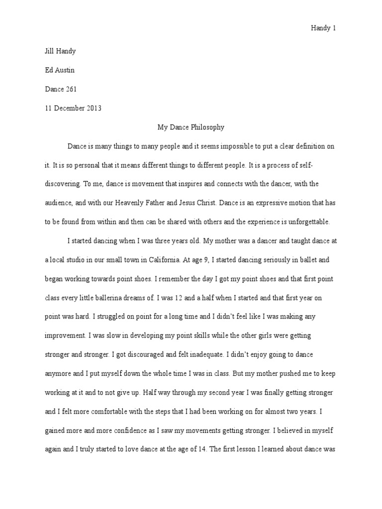 My Dance Philosophy | Ballet Dancer | Dances