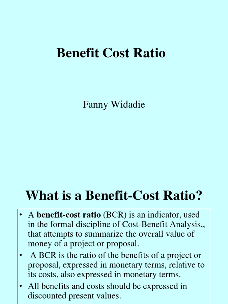 Benefit Cost Ratio | PDF | Cost–Benefit Analysis | Economics