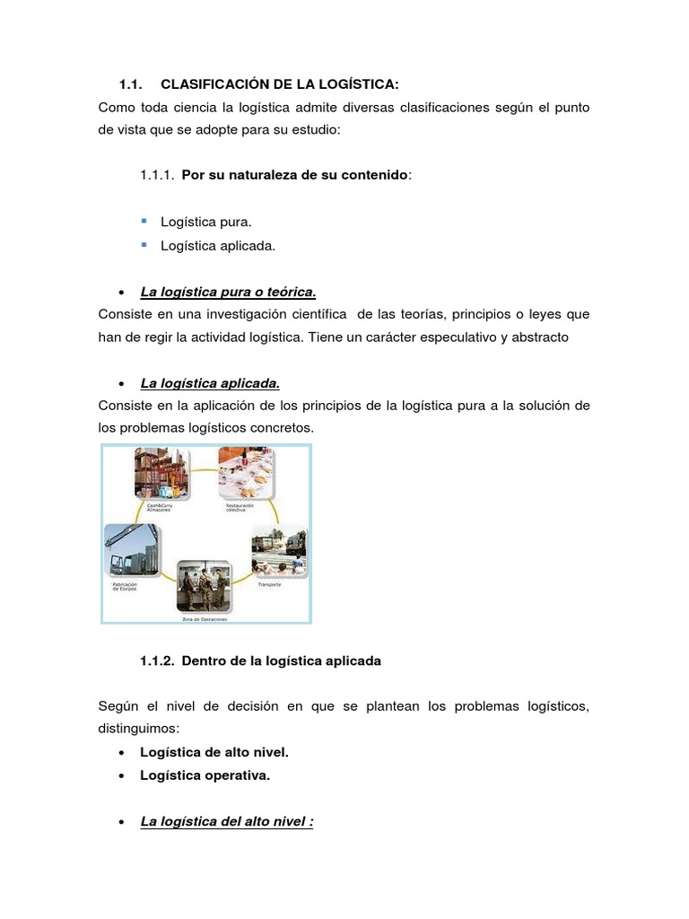 Clasificación de la Logística: Tipos y Funciones | PDF | Arte