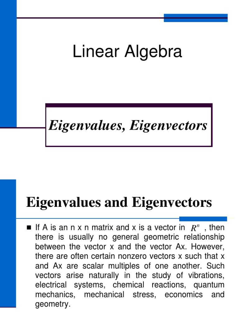 Eigen Values Eigen Vectors Afzaal 1 Pdf Eigenvalues And Eigenvectors Matrix Mathematics