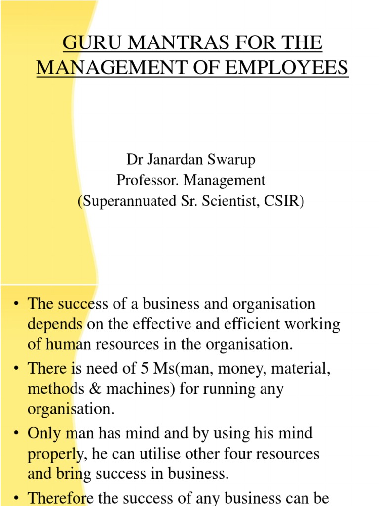 Guru Mantras For The Management of Employees | Download Free PDF | Self ...