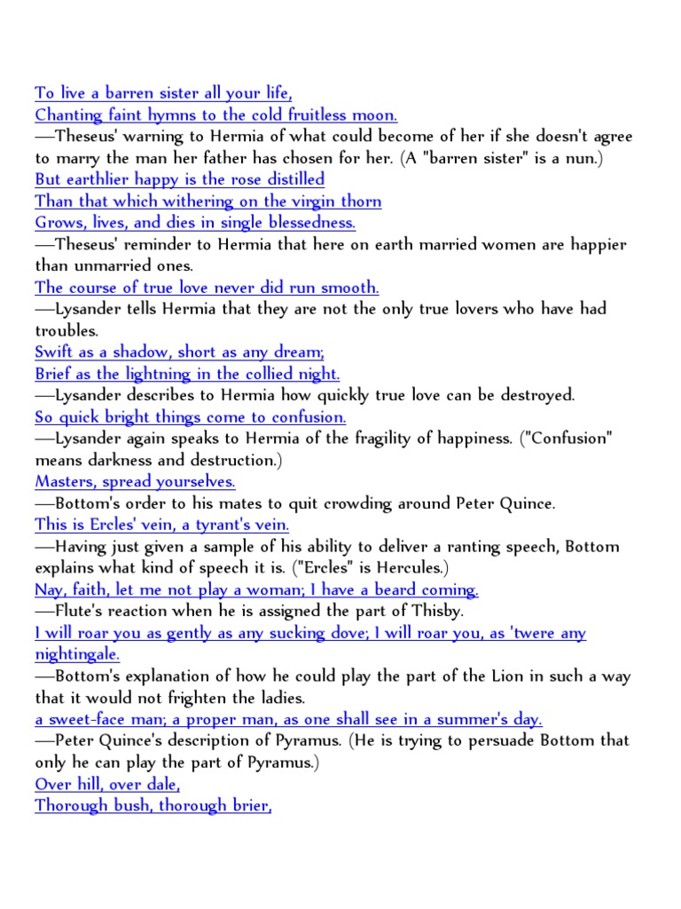 Bottom Midsummer Quotes