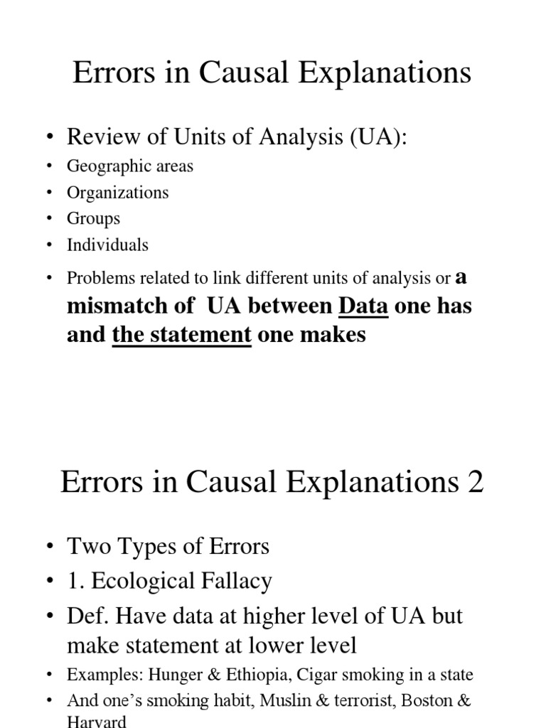 Ecological Fallacy And Sampling Pdf Reductionism Sampling Statistics