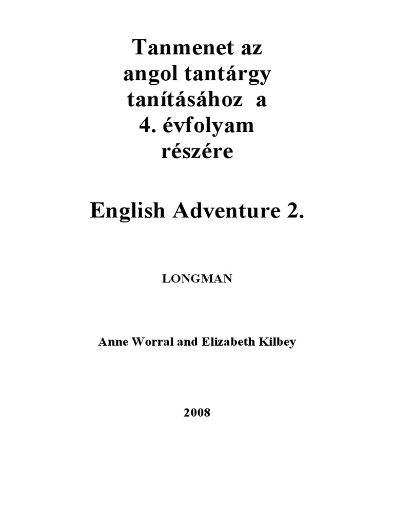English Adventure 2 Syllabus | PDF | English Language | Vocabulary