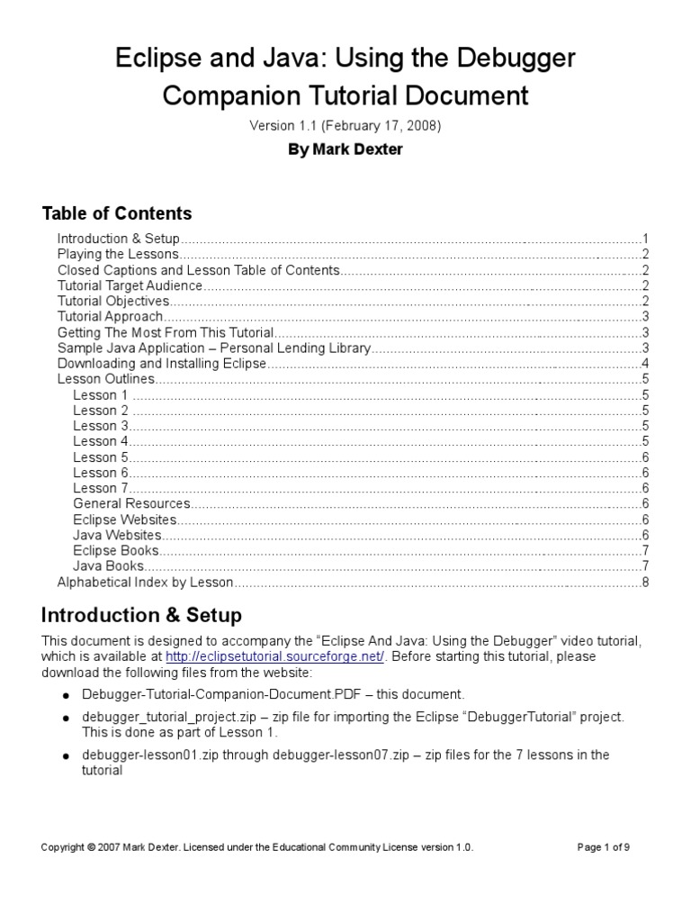 Debugger Tutorial Companion Document | PDF
