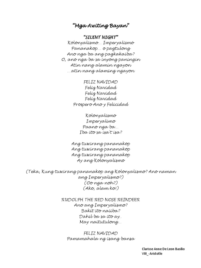 Mga Awiting Bayan | PDF