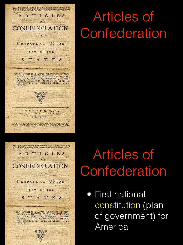 Articles of Confederation | PDF | Constitutional Convention (United ...