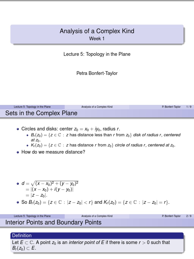 Analysis of A Complex Kind: Week 1 | Download Free PDF | Mathematical Structures | Mathematical ...
