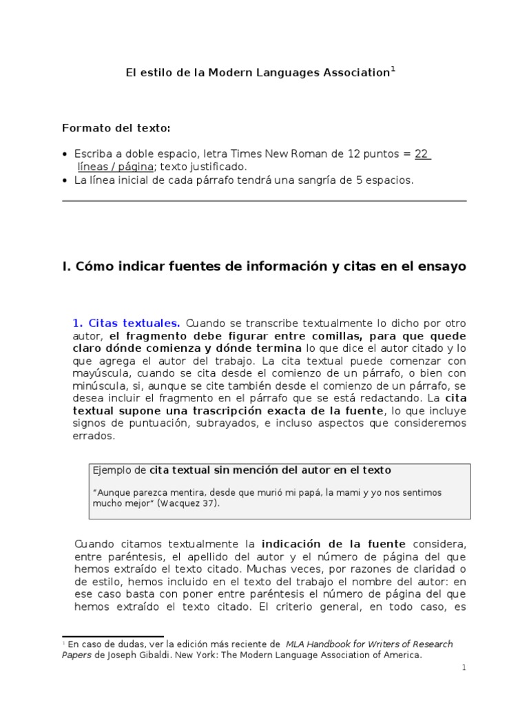 El Estilo MLA | Comillas | Puntuación