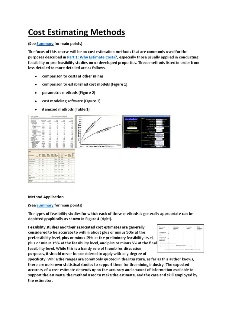 Cost Estimating Methods | Feasibility Study | Accuracy And Precision