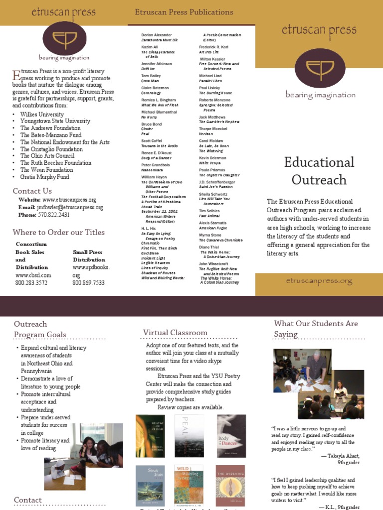 Outreach Brochure | PDF | Poetry | Books
