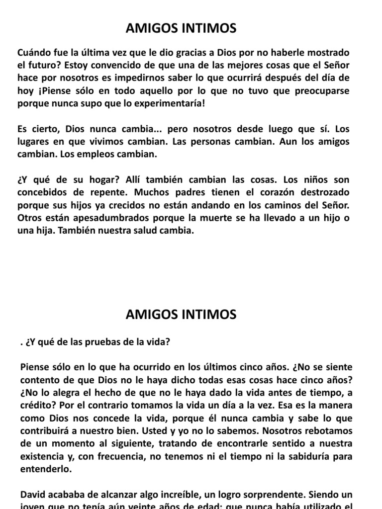 Amigos Intimos | PDF | David | Saulo
