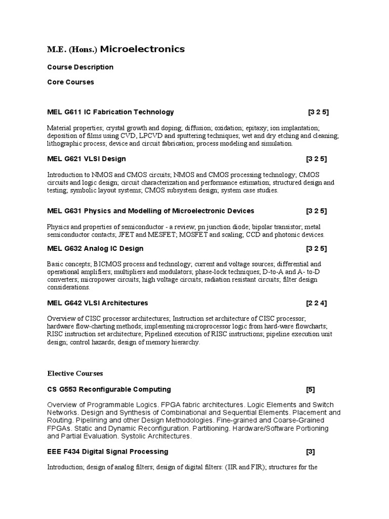 Microelectronics BITS Pilani | PDF | Electronic Circuits | Field ...