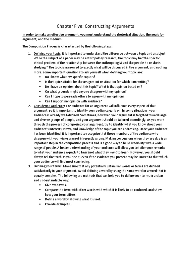 Constructing An Argument | PDF | Inductive Reasoning | Argument