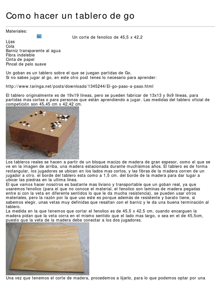 Hacer Tablero GO | PDF | Papel | Naturaleza