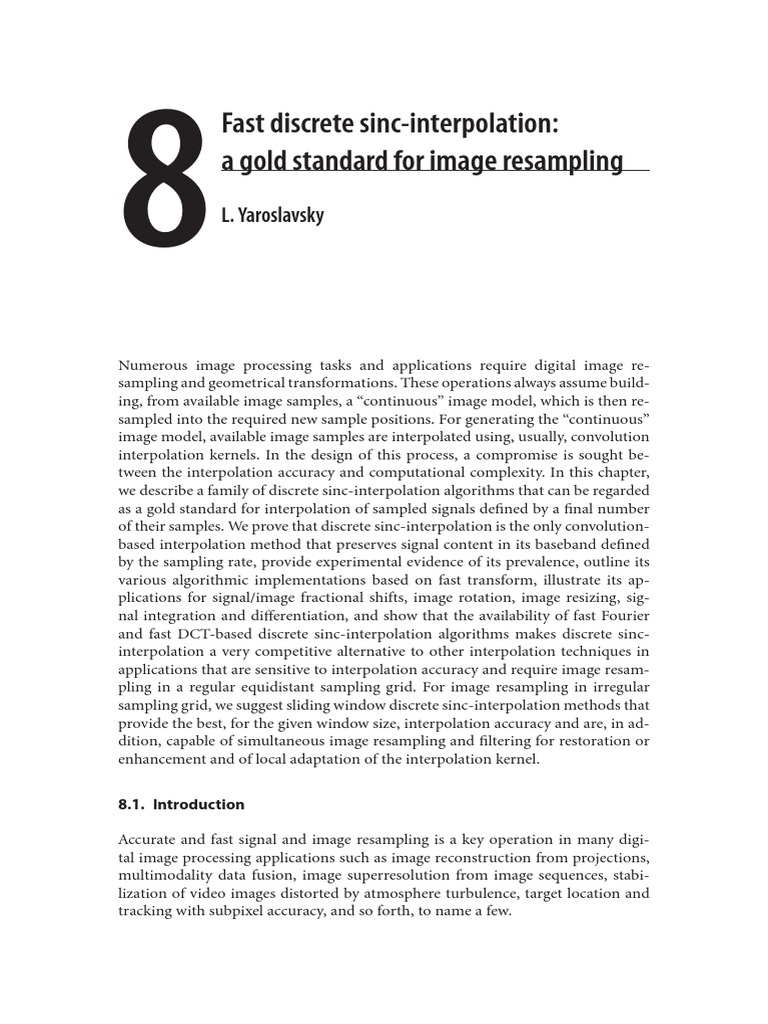 Fast Discrete Sinc-Interpolation: A Gold Standard For Image Resampling | PDF | Discrete Fourier ...